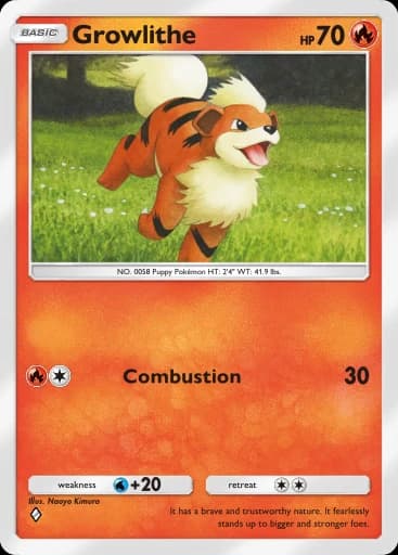 Growlithe (#25, ♦️, Celestial Guardians) • Pokémon TCG Pocket