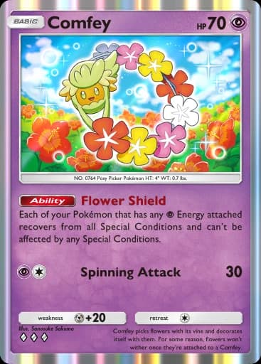 Comfey (Guardiões Celestiais #80/239, 3-Diamantes) | Pokémon TCG Pocket