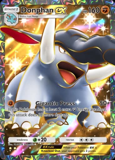Donphan ex (#191, ⭐⭐, Wisdom of Sea and Sky) • Pokémon TCG Pocket