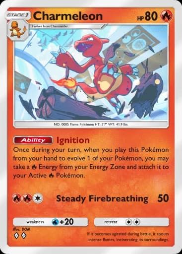 Charmeleon (Crimson Blaze #12/103, 2-Diamonds) | Pokémon TCG Pocket