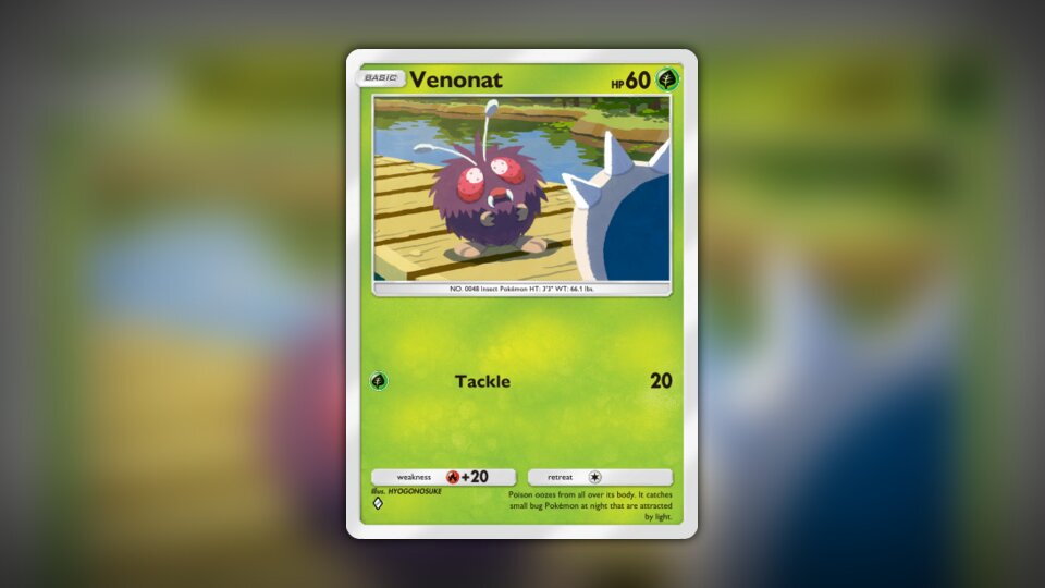 Venonat (#16, ♦️, Genetic Apex) • Pokémon TCG Pocket