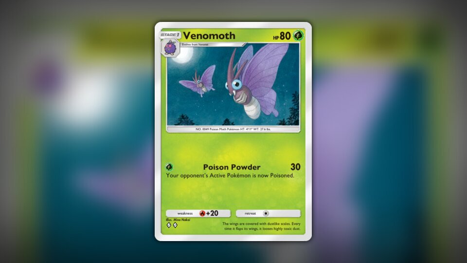 Venomoth (#17, ♦️, Genetic Apex) • Pokémon TCG Pocket