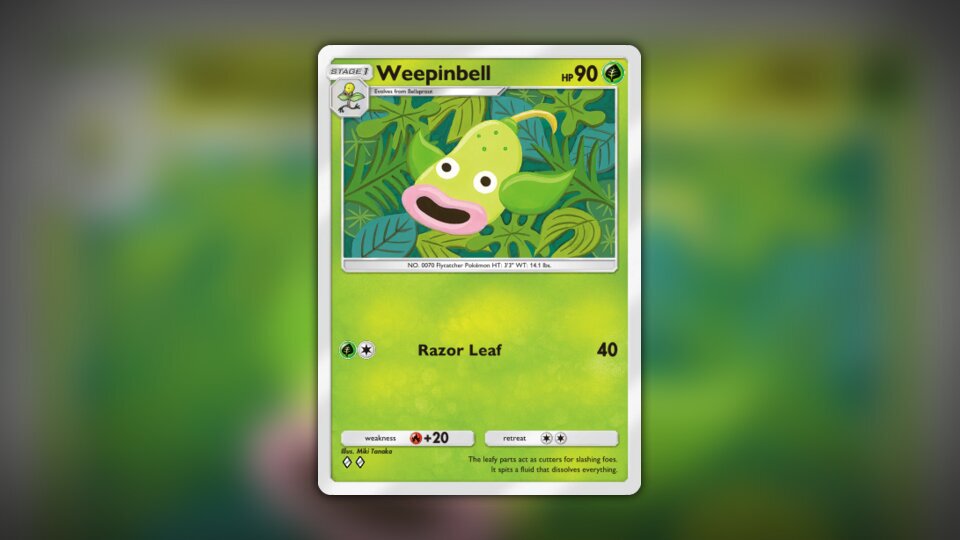 Weepinbell (#19, ♦️♦️, Genes Formidables) • Pokémon TCG Pocket