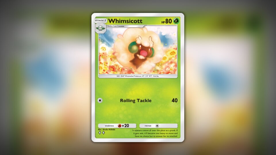 Whimsicott (#28, ♦️♦️, Genetic Apex) • Pokémon TCG Pocket