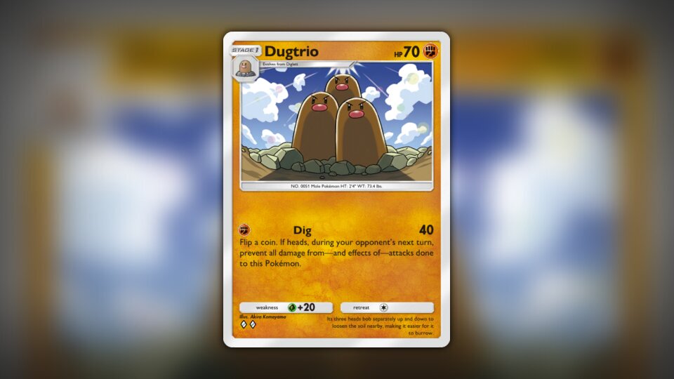 Dugtrio (#140, ♦️♦️, Genetic Apex) • Pokémon TCG Pocket