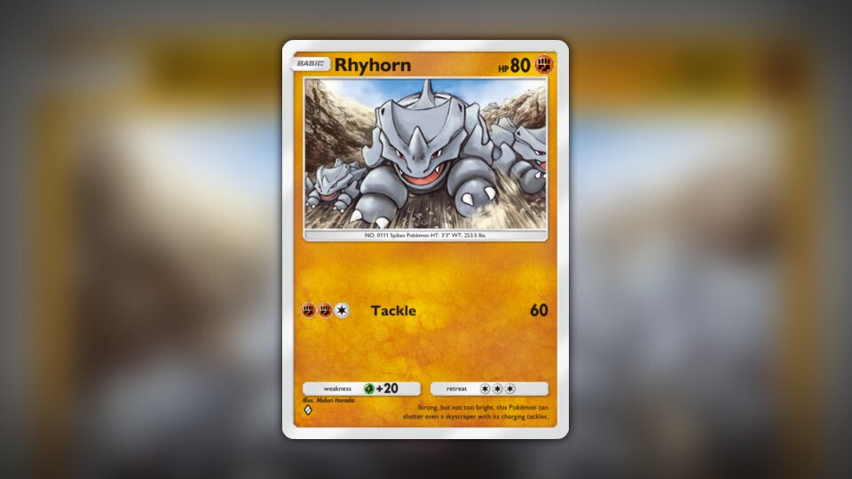 Rhyhorn (#156, ♦️, Genetic Apex) • Pokémon TCG Pocket