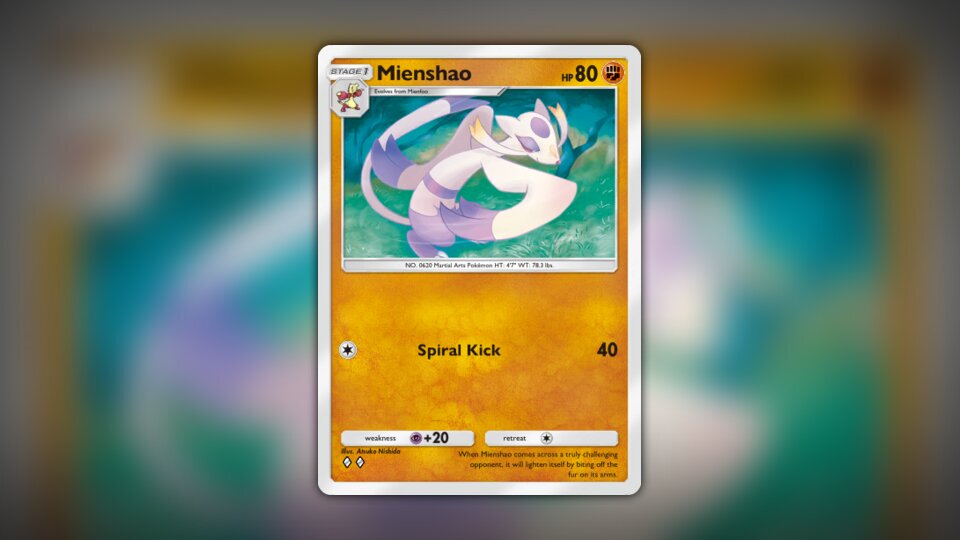 Mienshao (#161, ♦️♦️, Genetic Apex) • Pokémon TCG Pocket