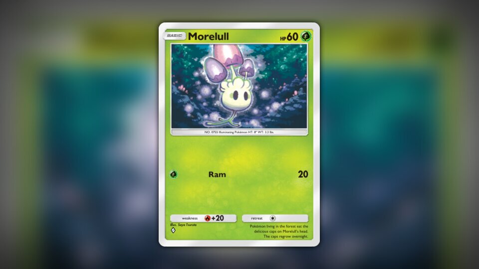 Morelull (#7, ♦️, Mythical Island) • Pokémon TCG Pocket