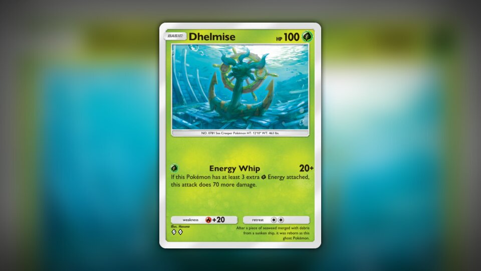 Dhelmise (#9, ♦️♦️, Mythical Island) • Pokémon TCG Pocket