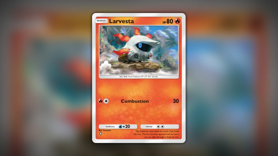 Larvesta (#13, ♦️, Mythical Island) • Pokémon TCG Pocket