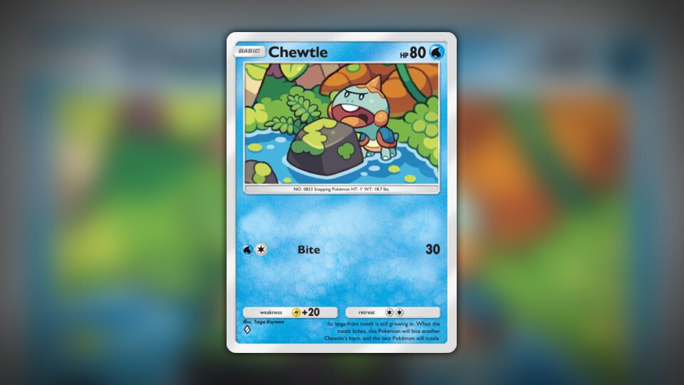 Chewtle (#22, ♦️, Mythical Island) • Pokémon TCG Pocket
