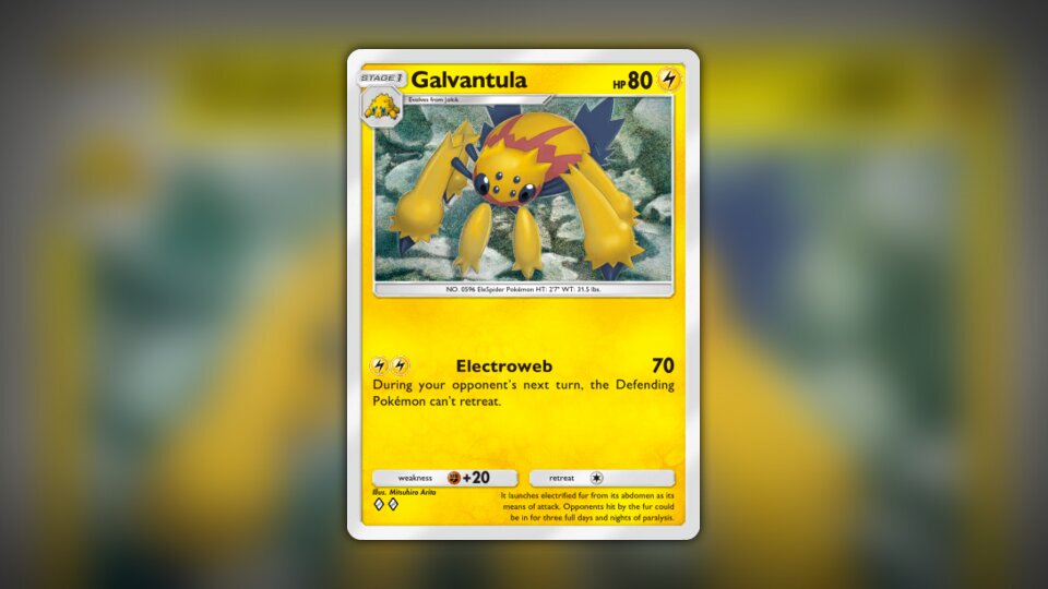 Galvantula (#29, ♦️♦️, Mythical Island) • Pokémon TCG Pocket