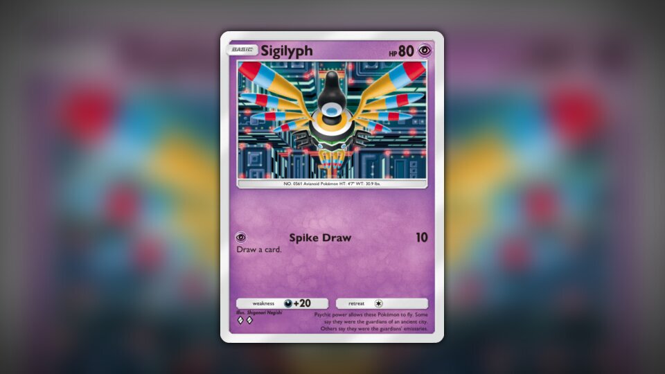 Sigilyph (#33, ♦️♦️, Mythical Island) • Pokémon TCG Pocket