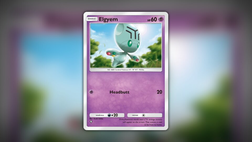 Elgyem (#34, ♦️, Mythical Island) • Pokémon TCG Pocket