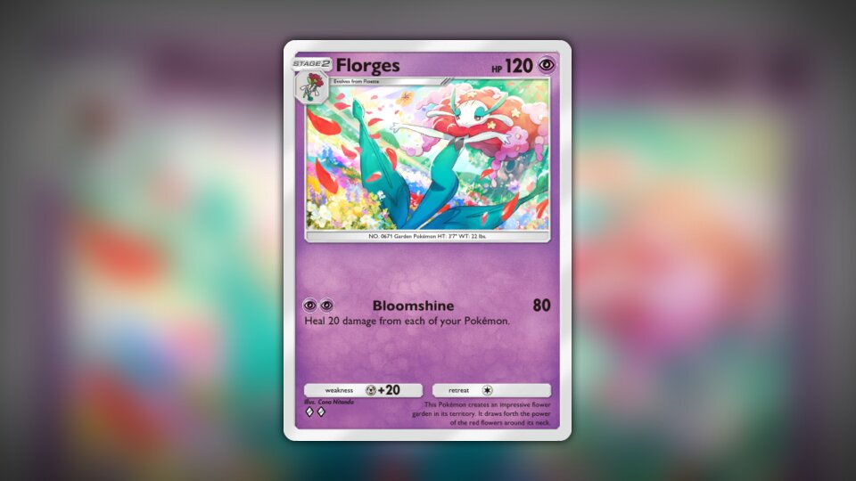 Florges (#38, ♦️♦️, Mythical Island) • Pokémon TCG Pocket