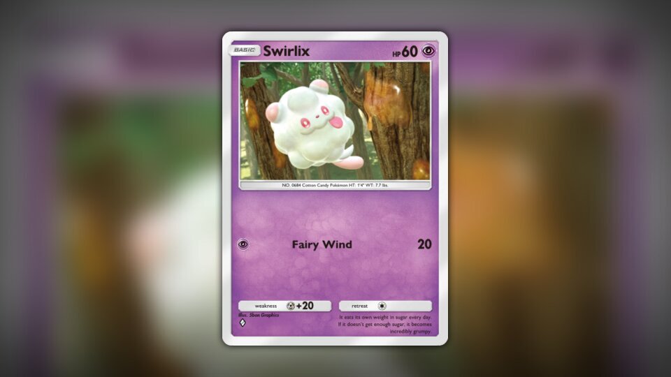 Swirlix (#39, ♦️, Mythical Island) • Pokémon TCG Pocket