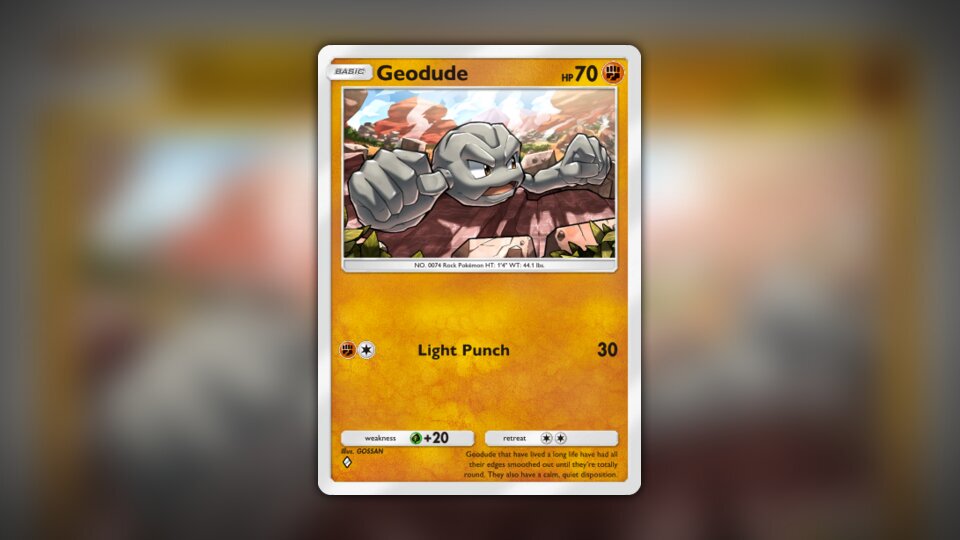 Geodude (#43, ♦️, Mythical Island) • Pokémon TCG Pocket