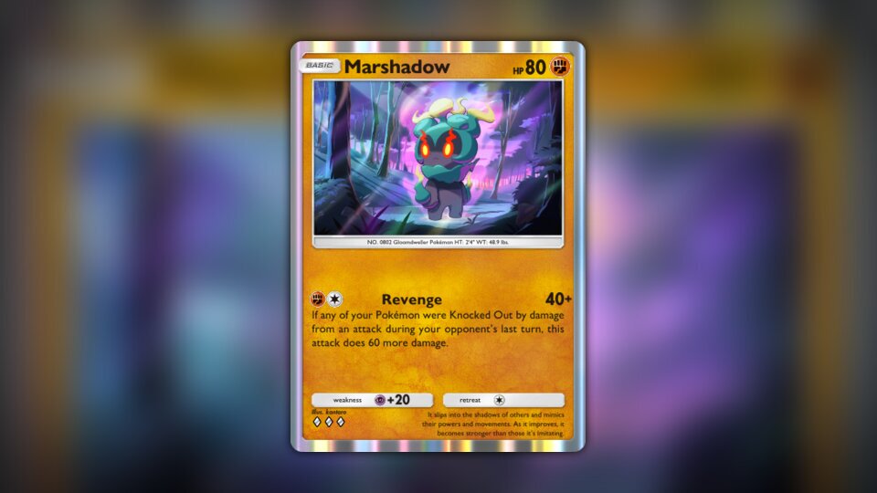 Marshadow (#47, ♦️♦️♦️, Mythical Island) • Pokémon TCG Pocket