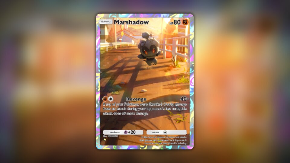 Marshadow (#74, ⭐, Mythical Island) • Pokémon TCG Pocket