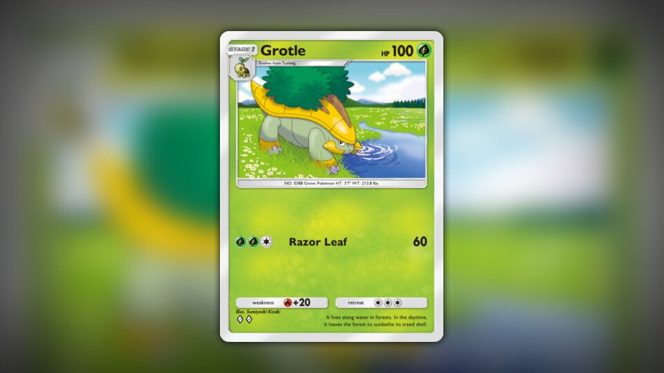 Grotle (#11, ♦️♦️, Space-Time Smackdown) • Pokémon TCG Pocket