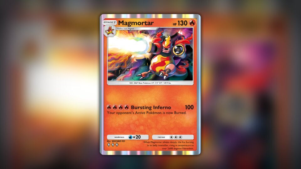 Magmortar (#24, ♦️♦️♦️, Space-Time Smackdown) • Pokémon TCG Pocket