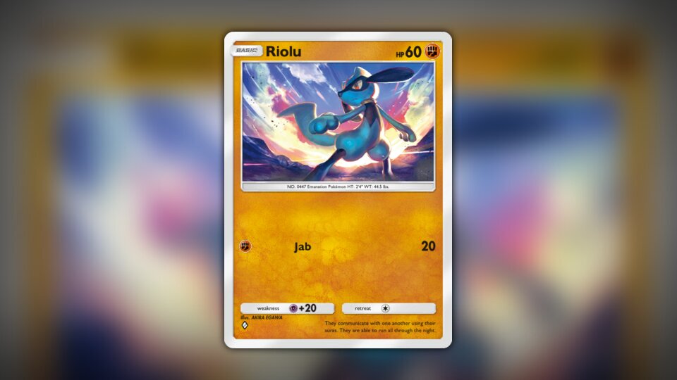 Riolu (#91, ♦️, Space-Time Smackdown) • Pokémon TCG Pocket