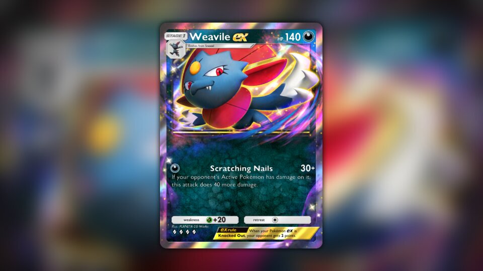 Weavile ex (Space-Time Smackdown #99/208, 4-Diamonds) | Pokémon TCG Pocket