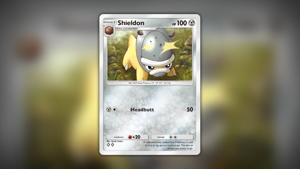 Shieldon (#113, ♦️♦️, Space-Time Smackdown) • Pokémon TCG Pocket