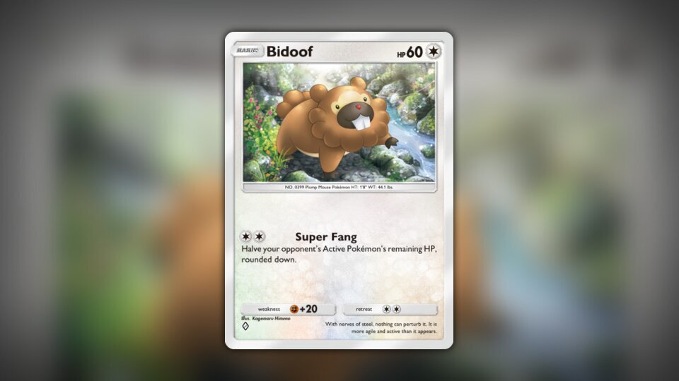 Bidoof (#135, ♦️, Space-Time Smackdown) • Pokémon TCG Pocket