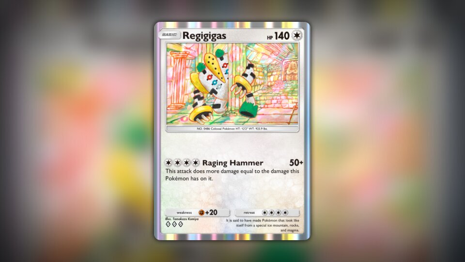 Regigigas (#143, ♦️♦️♦️, Space-Time Smackdown) • Pokémon TCG Pocket