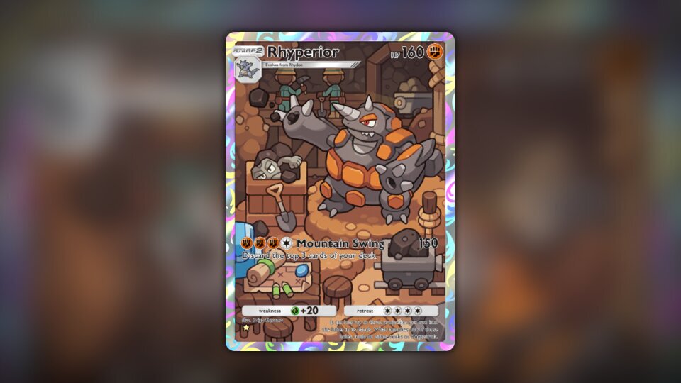 Rhyperior (#169, ⭐, Space-Time Smackdown) • Pokémon TCG Pocket