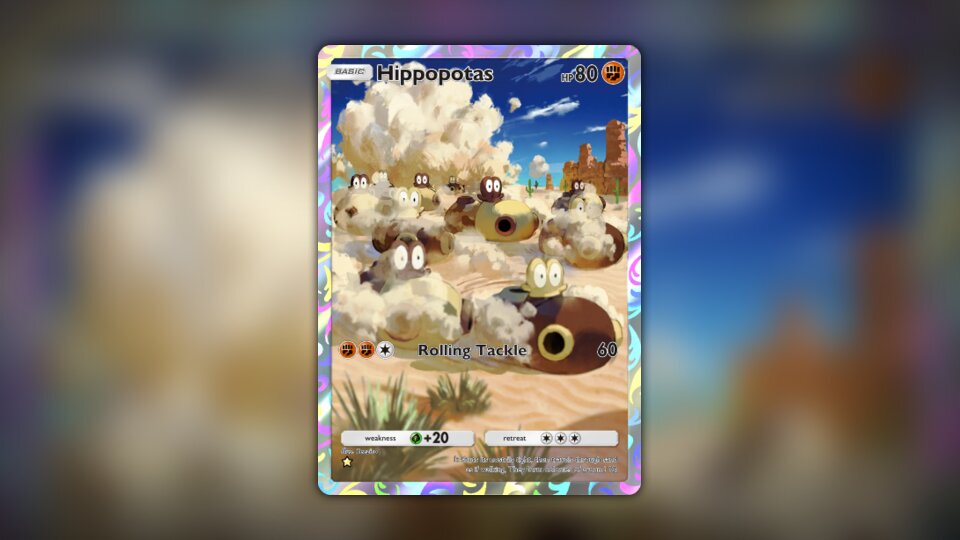 Hippopotas (#171, ⭐, Space-Time Smackdown) • Pokémon TCG Pocket