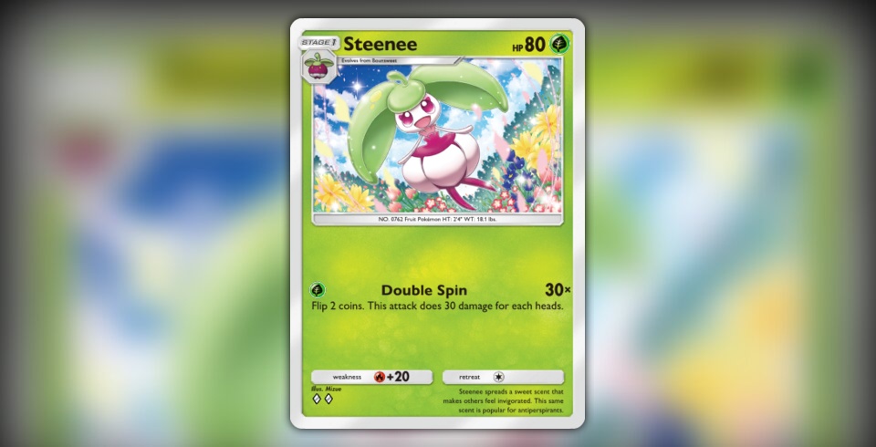Steenee (#19, ♦️♦️, Celestial Guardians) • Pokémon TCG Pocket