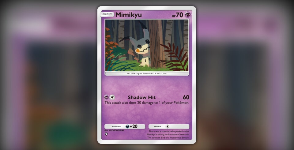 Mimikyu (#83, ♦️, Guardiões Celestiais) • Pokémon TCG Pocket