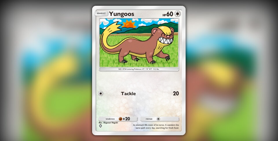 Yungoos (#136, ♦️, Celestial Guardians) • Pokémon TCG Pocket