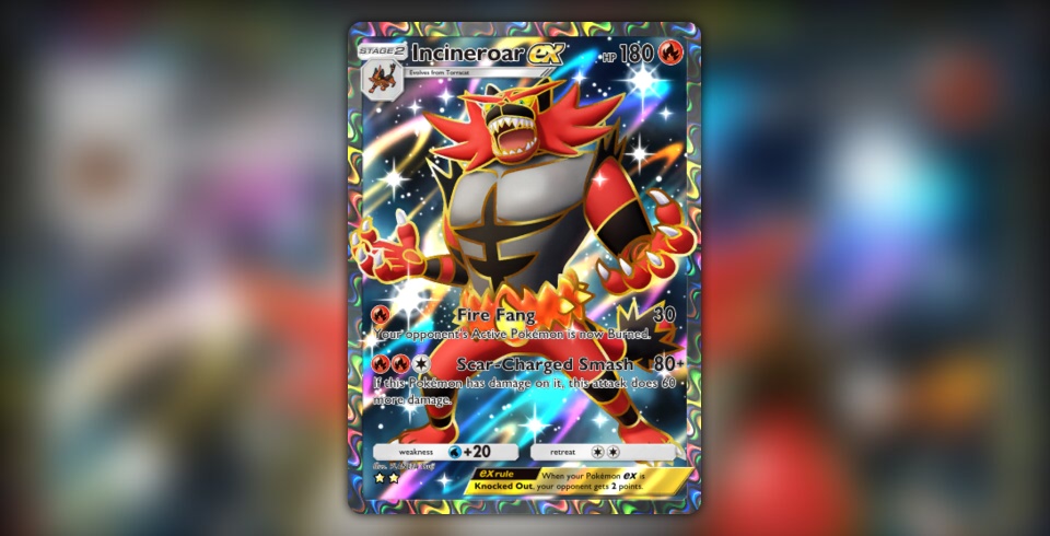 Incineroar ex (#182, ⭐⭐, Celestial Guardians) • Pokémon TCG Pocket