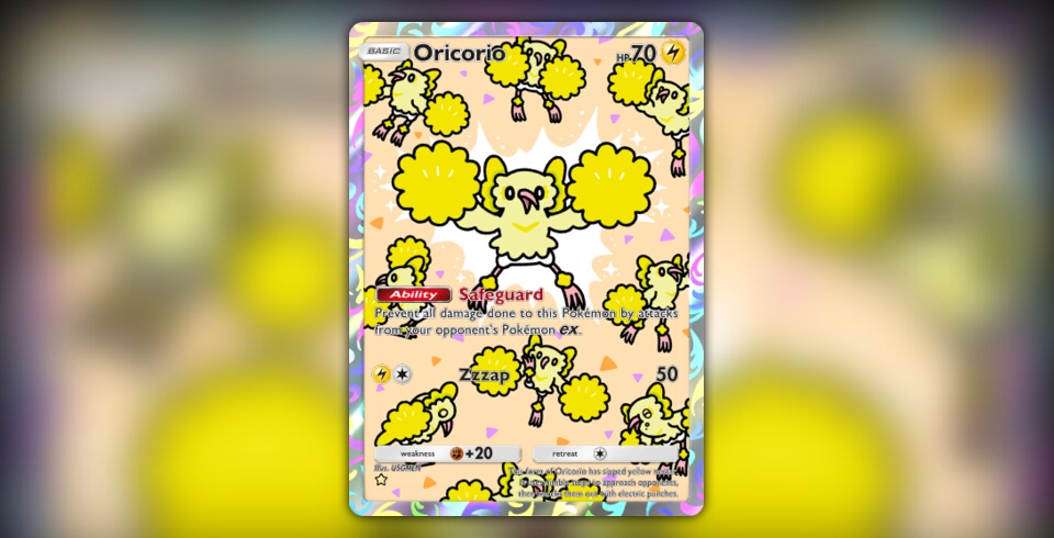 Oricorio (#165, ⭐, Celestial Guardians) • Pokémon TCG Pocket