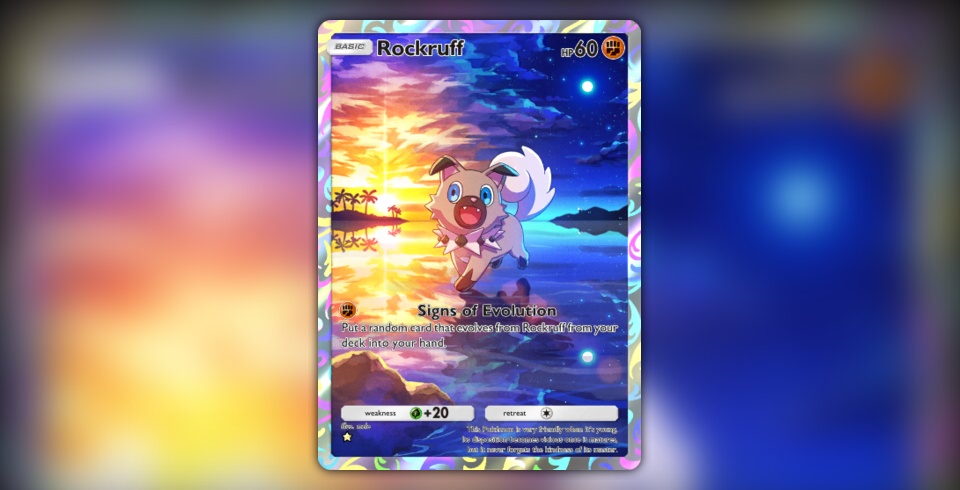 Rockruff (Guardianes Celestiales #172/239, 1 Estrella) | Pokémon TCG Pocket
