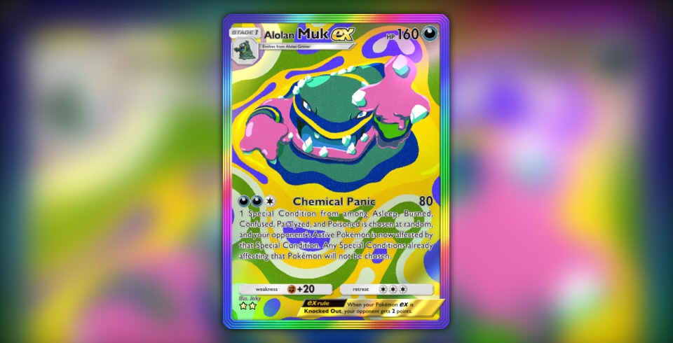 Alolan Muk ex (#206, ⭐⭐, Celestial Guardians) • Pokémon TCG Pocket