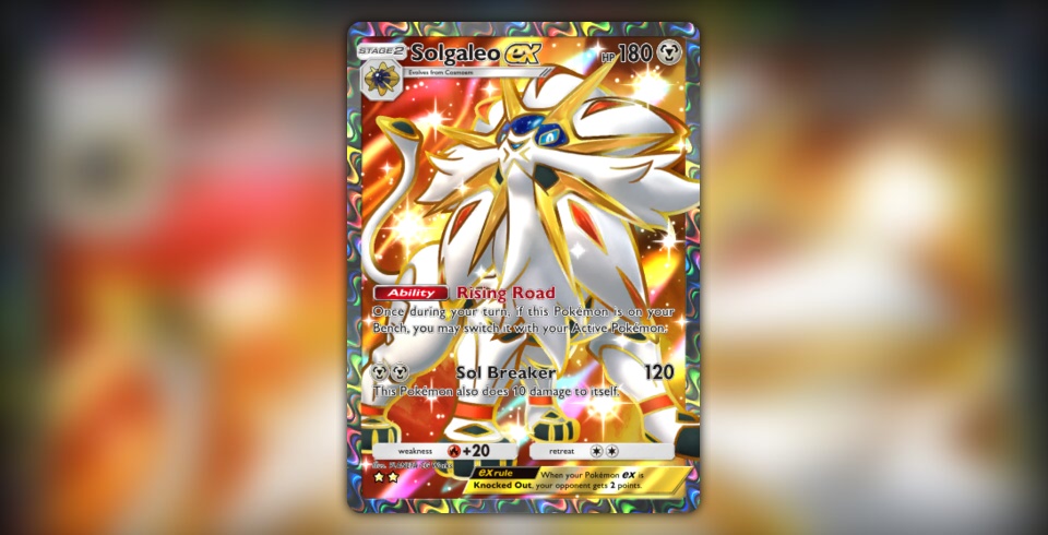 Solgaleo ex (Celestial Guardians #189/239, 2-Stars) | Pokémon TCG Pocket