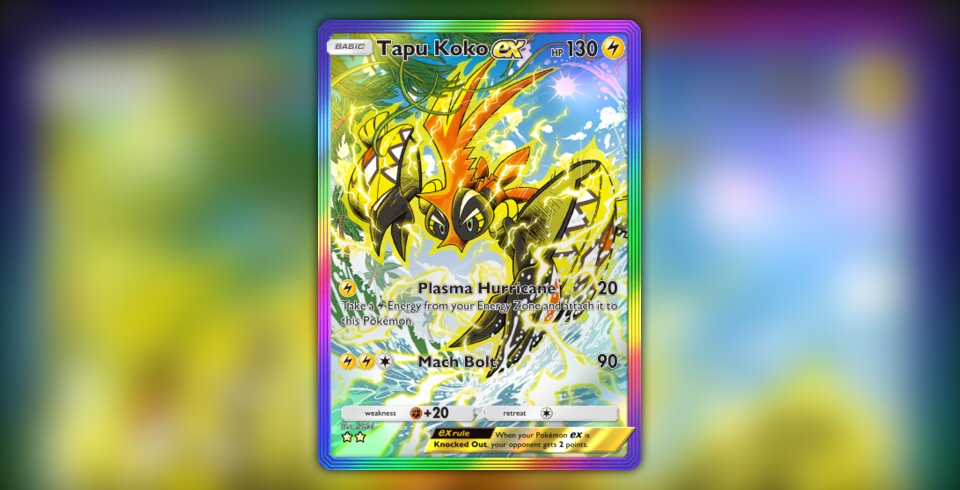 Tapu Koko ex (#84, ⭐⭐, Extradimensional Crisis) • Pokémon TCG Pocket
