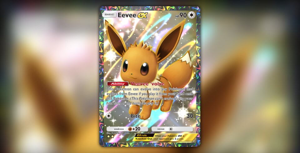 Eevee ex (#83, ⭐⭐, Bosque dos Eevee) • Pokémon TCG Pocket