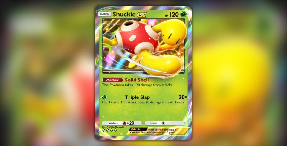 Shuckle ex (#21, ♦️♦️♦️♦️, Sabedoria dos Céus e Mares) • Pokémon TCG Pocket