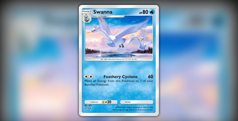 Swanna (#63, ♦️♦️, Wisdom of Sea and Sky) • Pokémon TCG Pocket