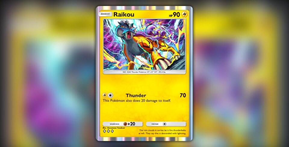 Raikou (#71, ♦️♦️♦️, Wisdom of Sea and Sky) • Pokémon TCG Pocket