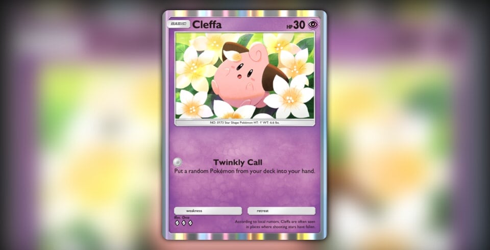 Cleffa (#77, ♦️♦️♦️, Wisdom of Sea and Sky) • Pokémon TCG Pocket