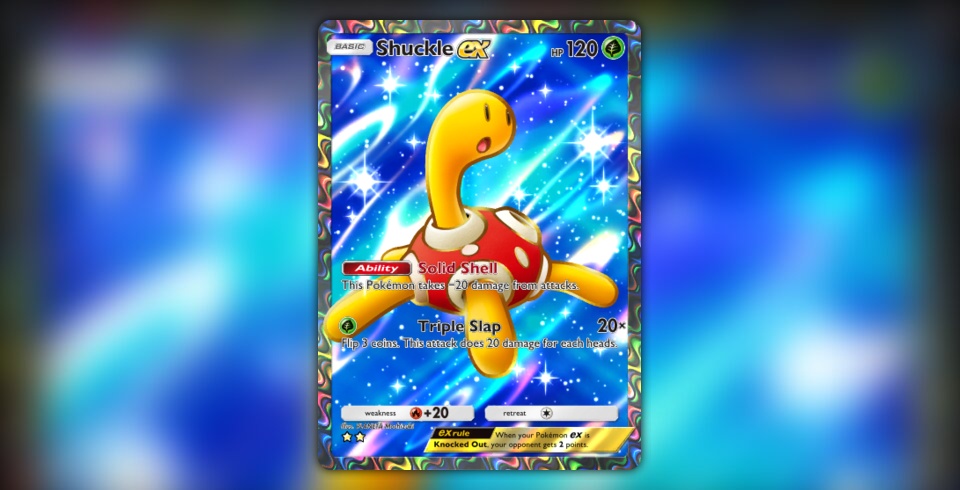 Shuckle ex (#186, ⭐⭐, Wisdom of Sea and Sky) • Pokémon TCG Pocket