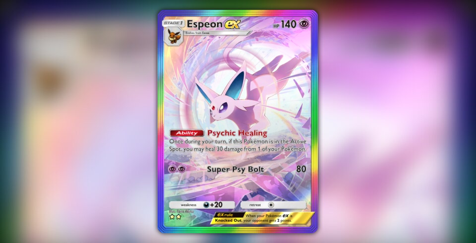 Espeon ex (#205, ⭐⭐, Wisdom of Sea and Sky) • Pokémon TCG Pocket