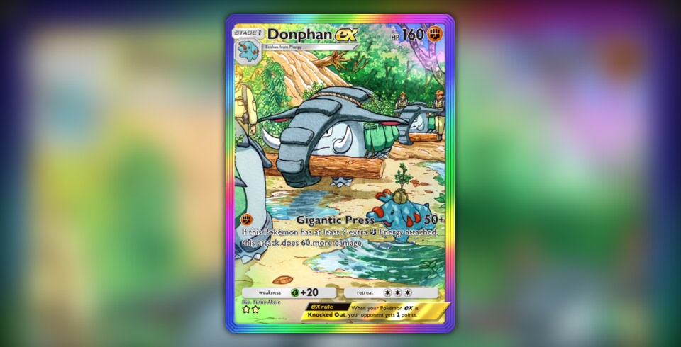 Donphan ex (#206, ⭐⭐, Wisdom of Sea and Sky) • Pokémon TCG Pocket
