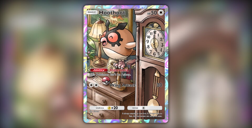 Hoothoot (#182, ⭐, Wisdom of Sea and Sky) • Pokémon TCG Pocket
